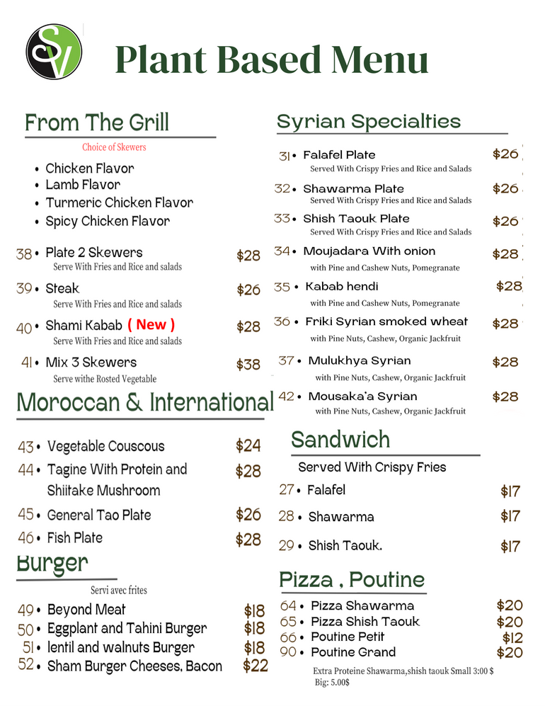 Sham Vegan Première Restaurant International Vegan à Montréal